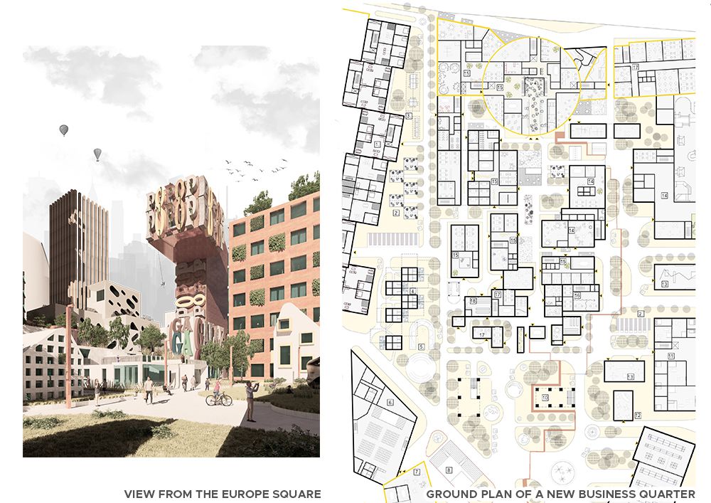Urban architectural concept of the 21st century business clusters ...