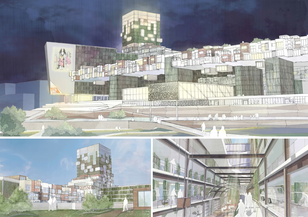 Culture of labour. Project of the housing complex with the expanded ...